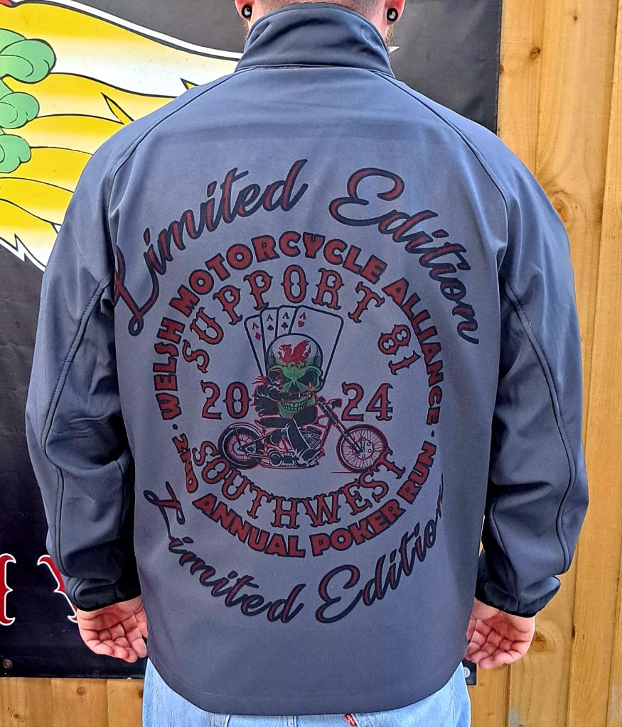 Support 81 Wales soft shell limited edition poker run jacket - Hells ...